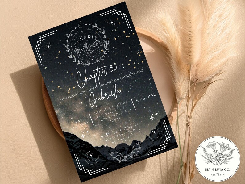 ACOTAR Party Invitation: Night Court Velaris, Editable Canva Template ...