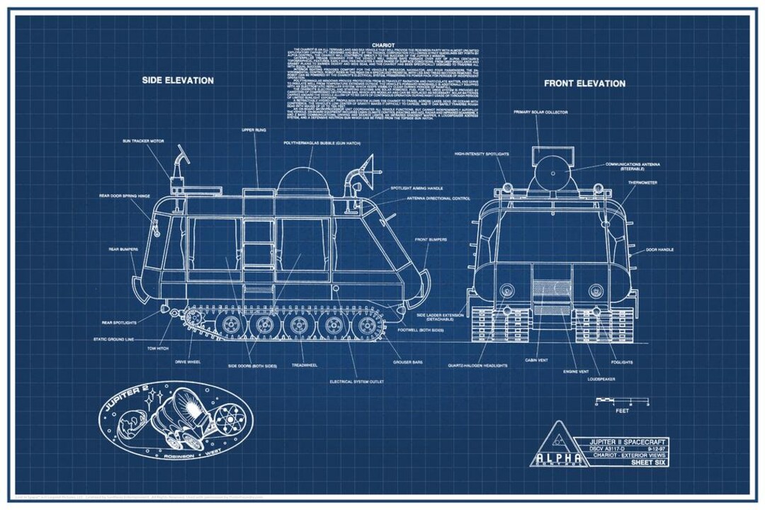 Lost in Space Chariot Blueprint Cool Wall Art Print Poster - Etsy