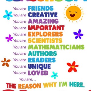 Classroom Rules Poster | Rainbow Decor, Educational Wall Art (12x18) - Etsy
