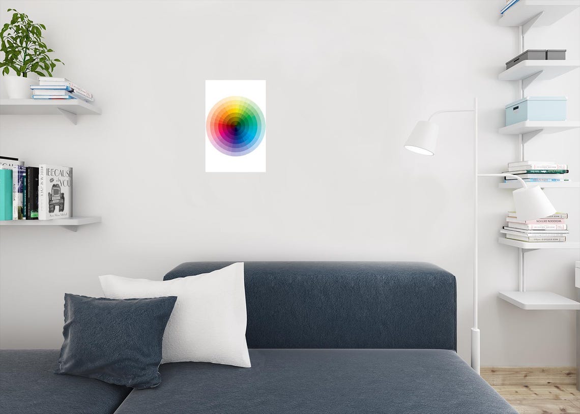 Spectrum Color Wheel Graduation From Black to White Art Print Poster ...