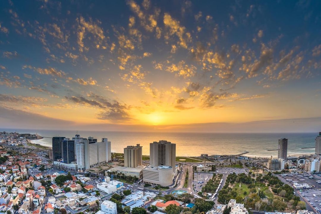 Sunset Over Tel Aviv Beach Israel Photo Photograph Cool Wall Art Print ...