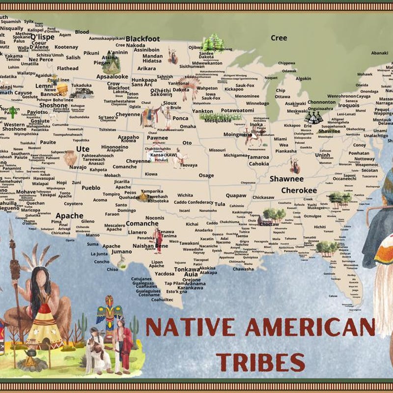 Native American Map - Etsy
