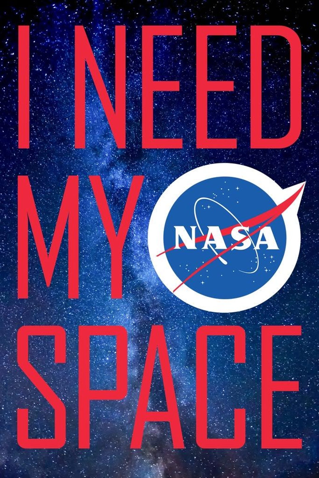 NASA 'I Need My Space' Meatball Logo Poster (16x24) - Etsy
