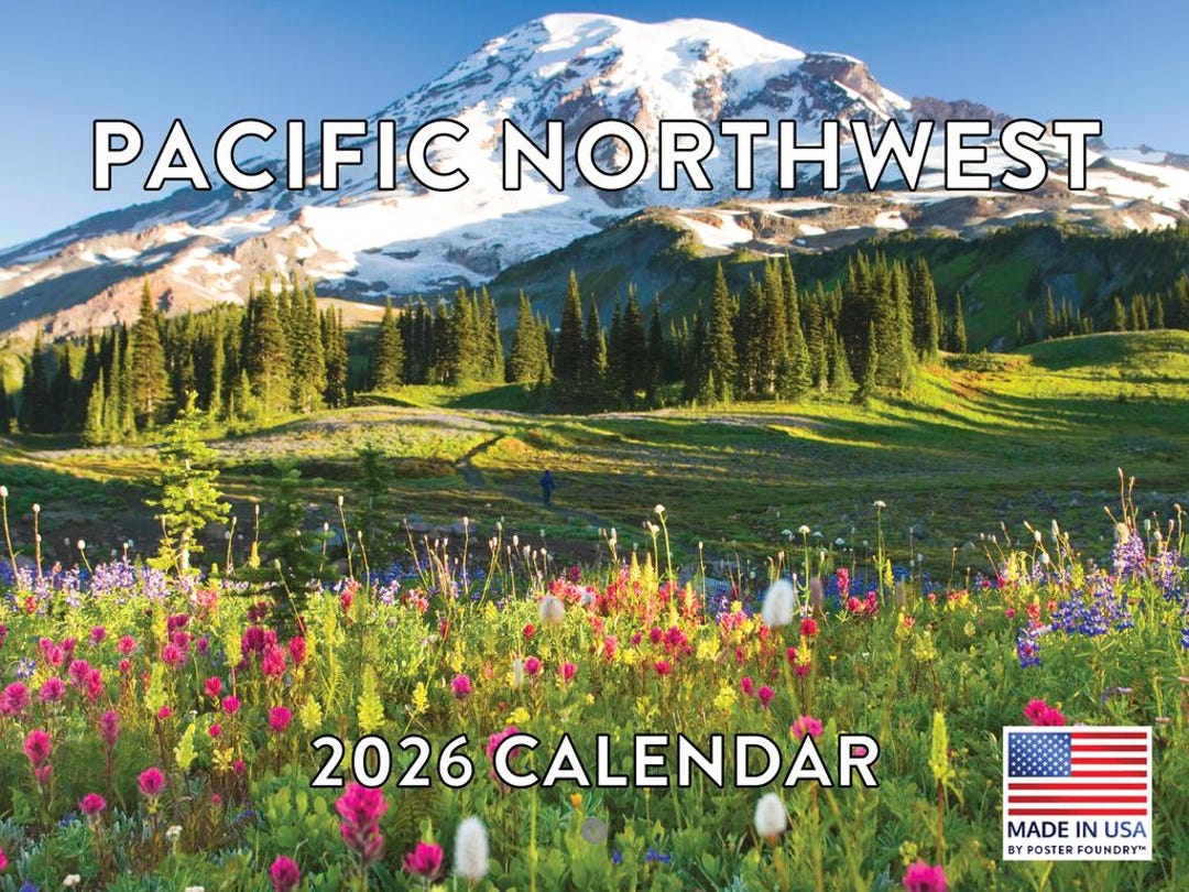 Pacific Northwest Calendar 2026 PNW Monthly Wall Calender 12 Month ...
