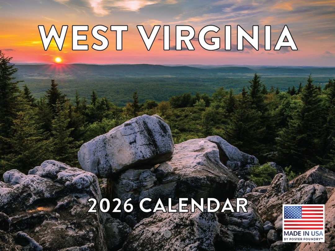 West Virginia Calendar 2026 Monthly Wall Calender 12 Month | American ...
