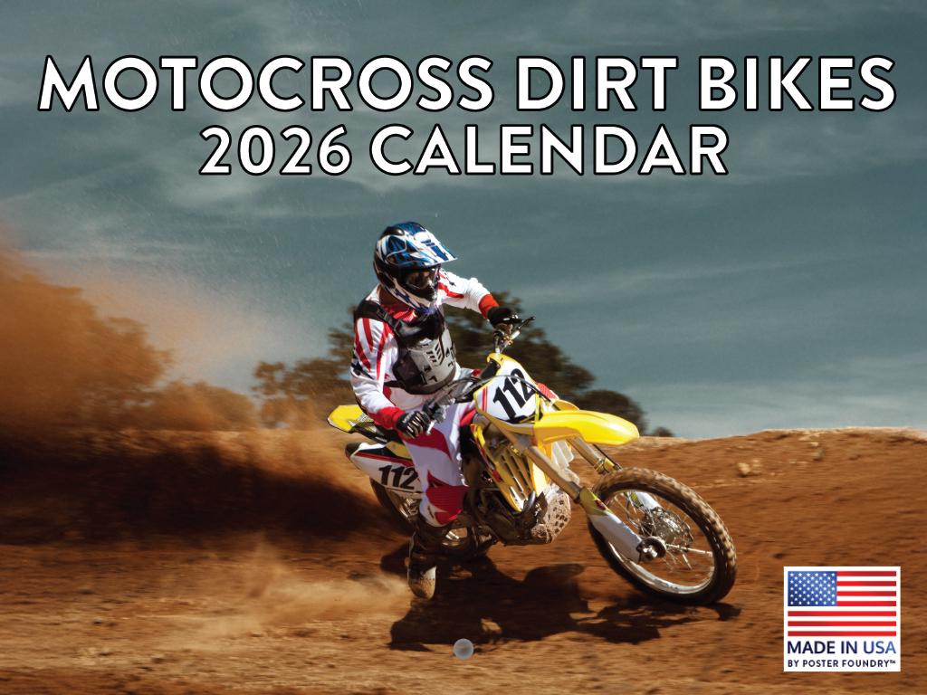 Motocross Dirt Bike 2026 Wall Calendar | Made in USA - Etsy