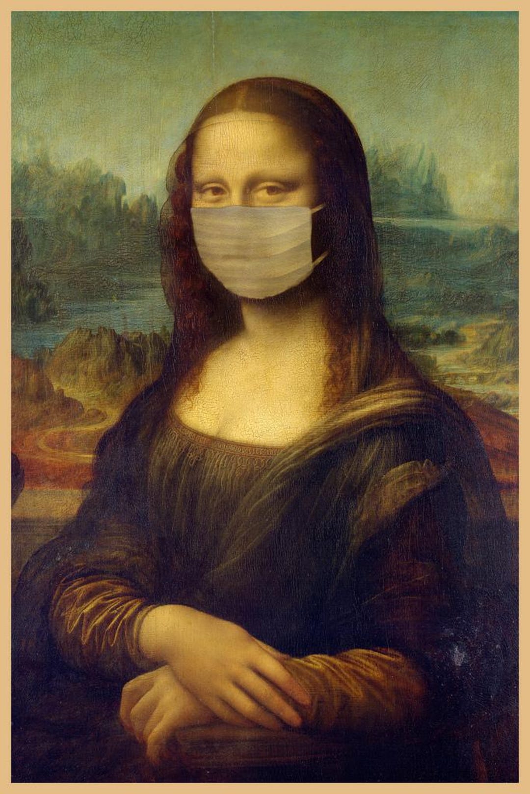 Mona Lisa Face Mask Art Print - Pandemic Parody Poster (24x36) - Etsy