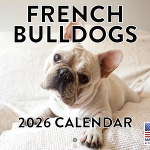 French Bulldog Calendar 2026 Frenchie Dog Gifts Monthly Wall Calender ...