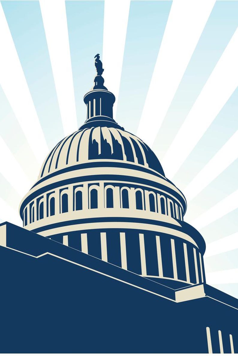 United States Capitol Building Washington DC Cool Wall Art Print Poster ...