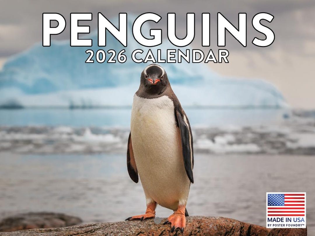 Penguin Calendar 2026 Monthly Wall Calender 12 Month | American Made in ...