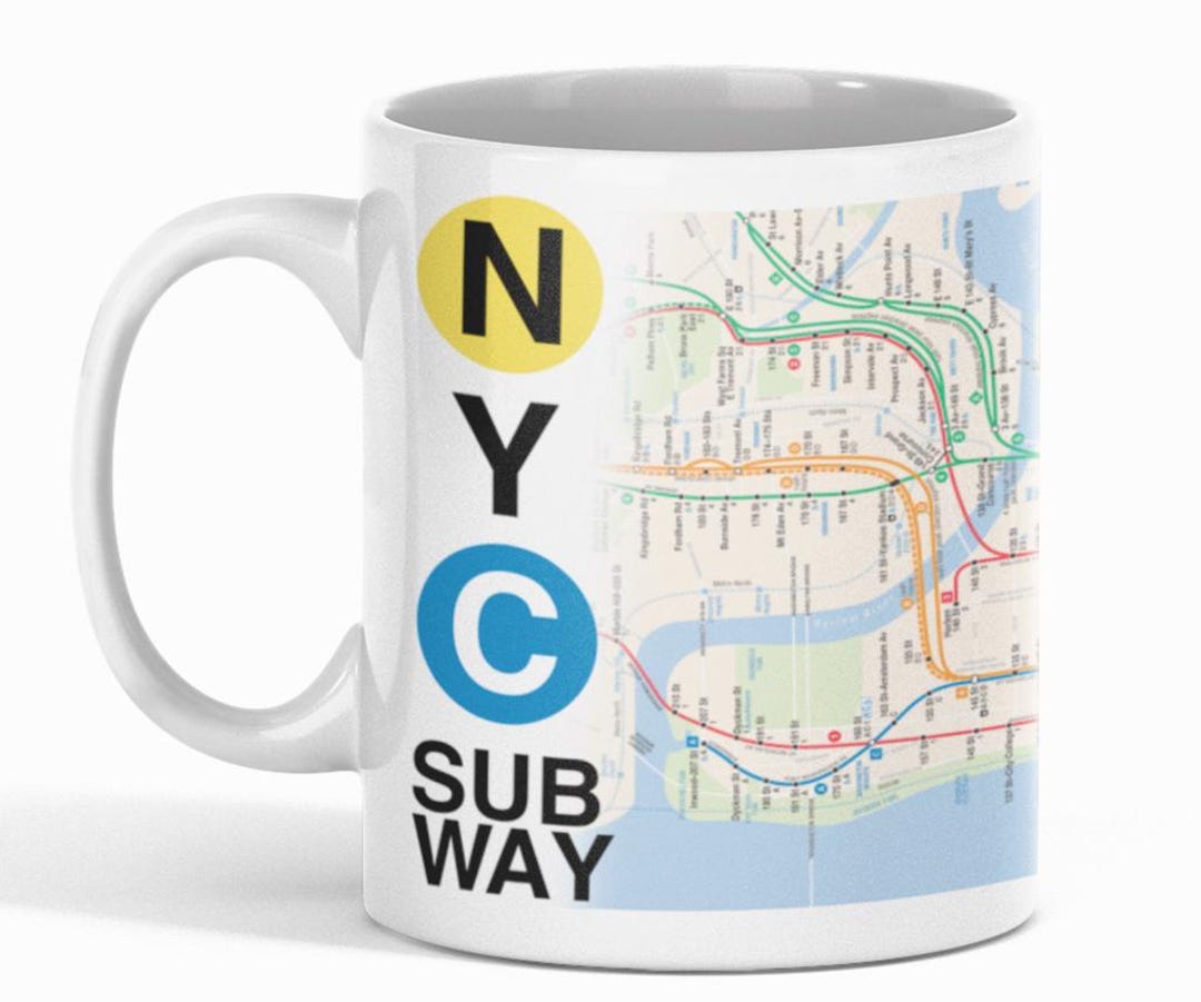 NYC Subway Map MTA New York Transit Ceramic Coffee Tea Mug - Etsy