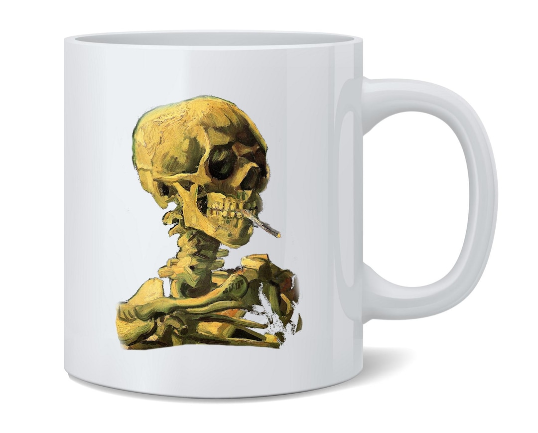 Skeleton Smoking Cigarette Vincent Van Gogh Art Mug 12oz - Etsy