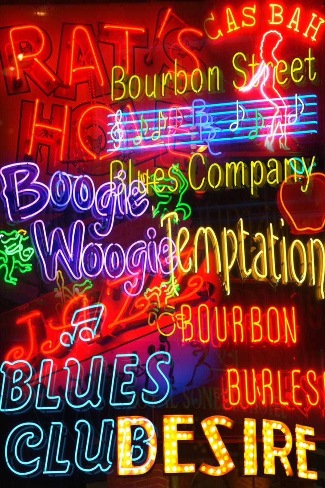 New Orleans NOLA French Quarter Bourbon Street Illuminated Neon Signs ...