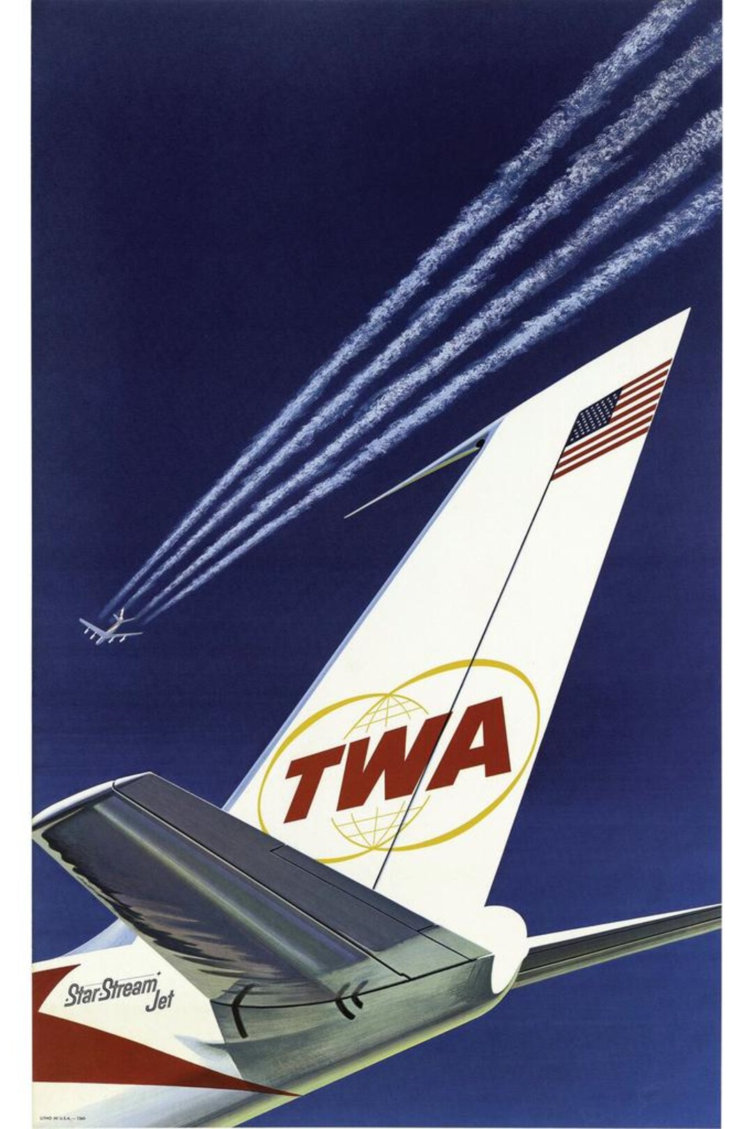 TWA Star Stream Jet Retro Travel Cool Wall Art Print Poster - Etsy