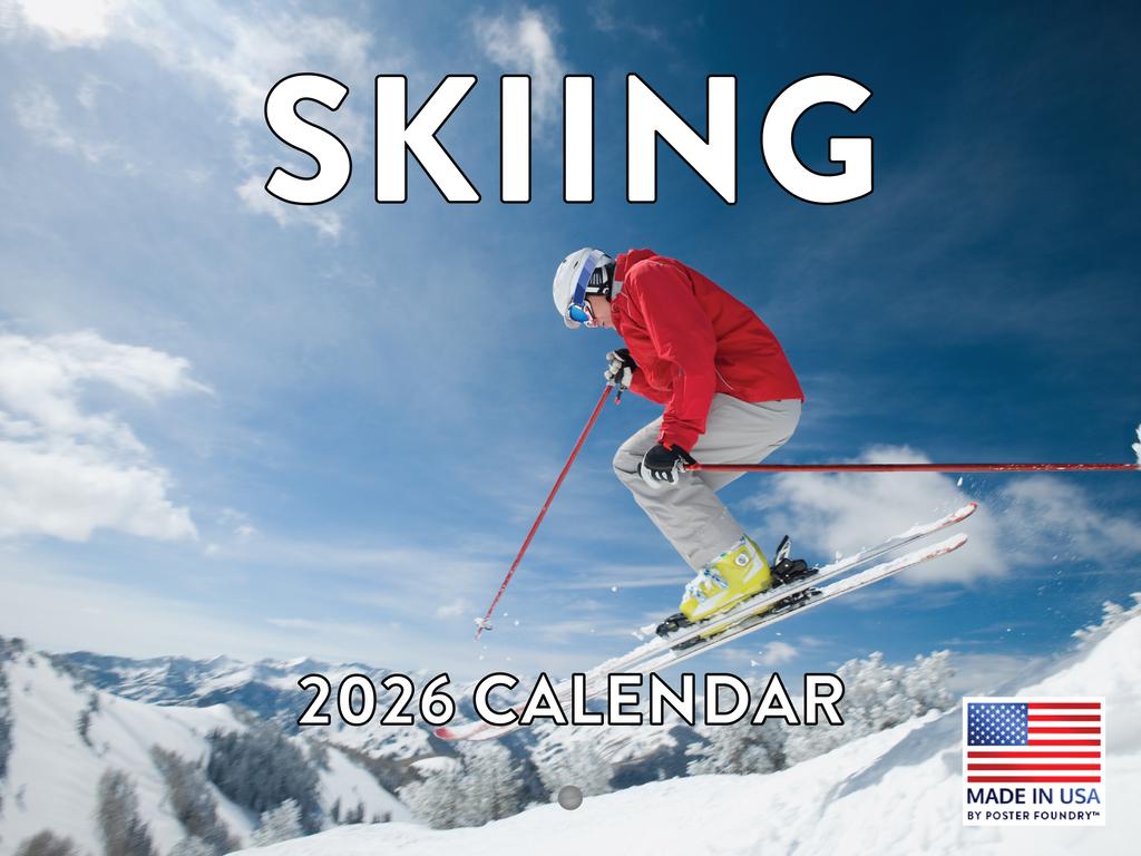 Ski Calendar 2026 Skiing Monthly Wall Calender 12 Month | American Made ...
