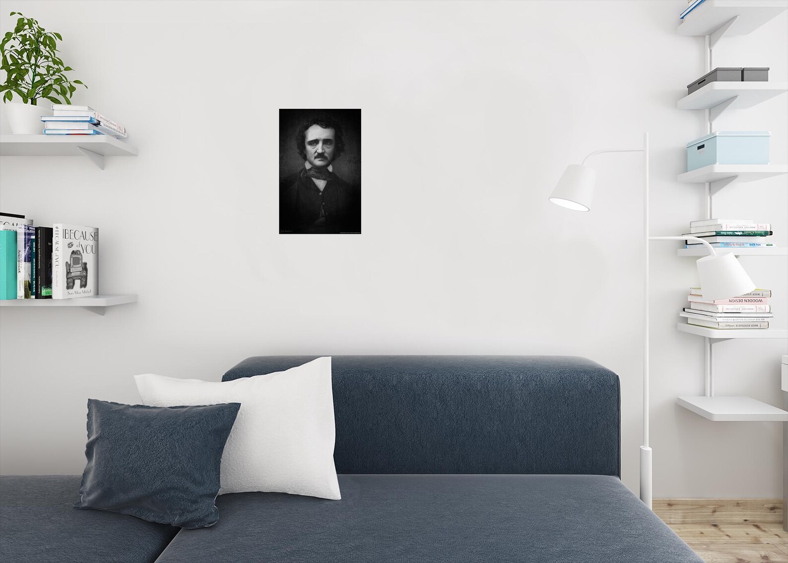 Edgar Allan Poe Portrait Print, Spooky Halloween Wall Art (12x18) - Etsy
