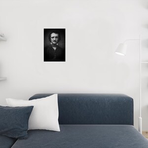 Edgar Allan Poe Portrait Print, Spooky Halloween Wall Art (12x18) - Etsy