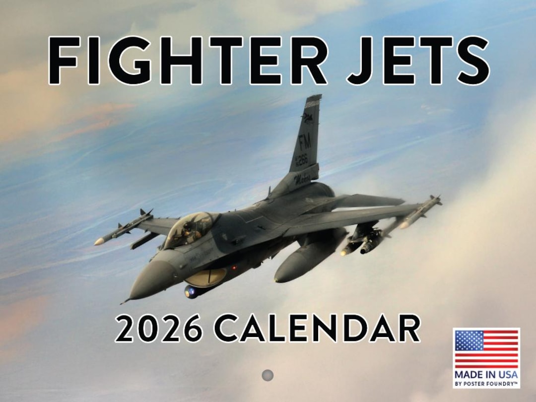 Fighter Jet 2026 Wall Calendar | Aviation Art, Made in USA - Etsy