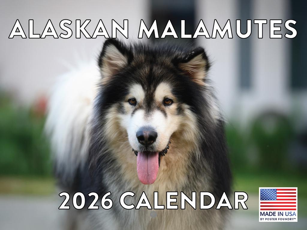 Alaskan Malamute Calendar 2026 Monthly Wall Calender 12 Month ...