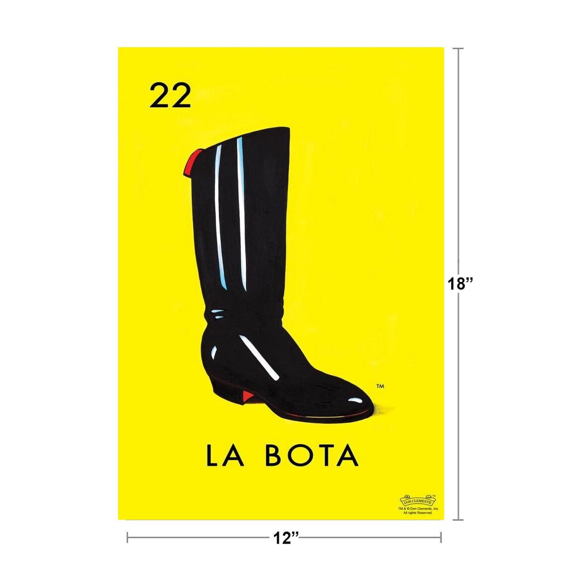 22 La Bota Boot Loteria Card Mexican Bingo Lottery Cool Wall Art Print ...