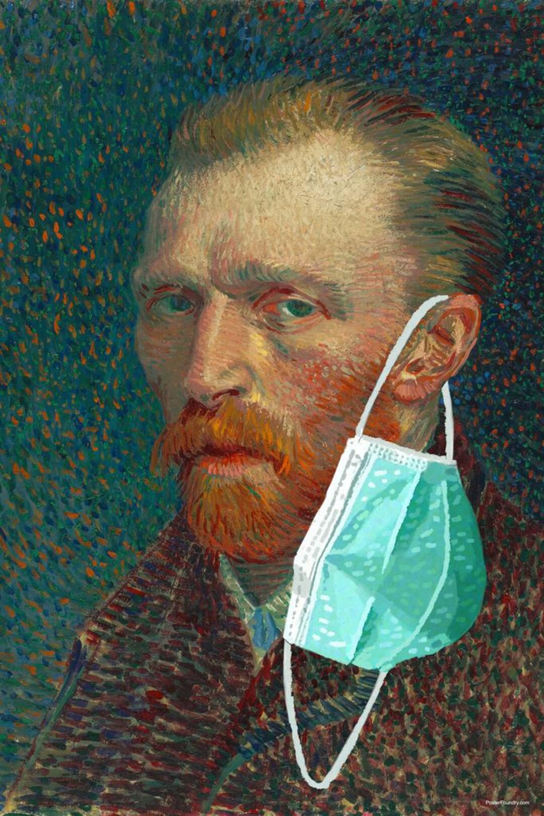 Van Gogh Mask Self Portrait Parody Art Print Poster (24x36) - Etsy