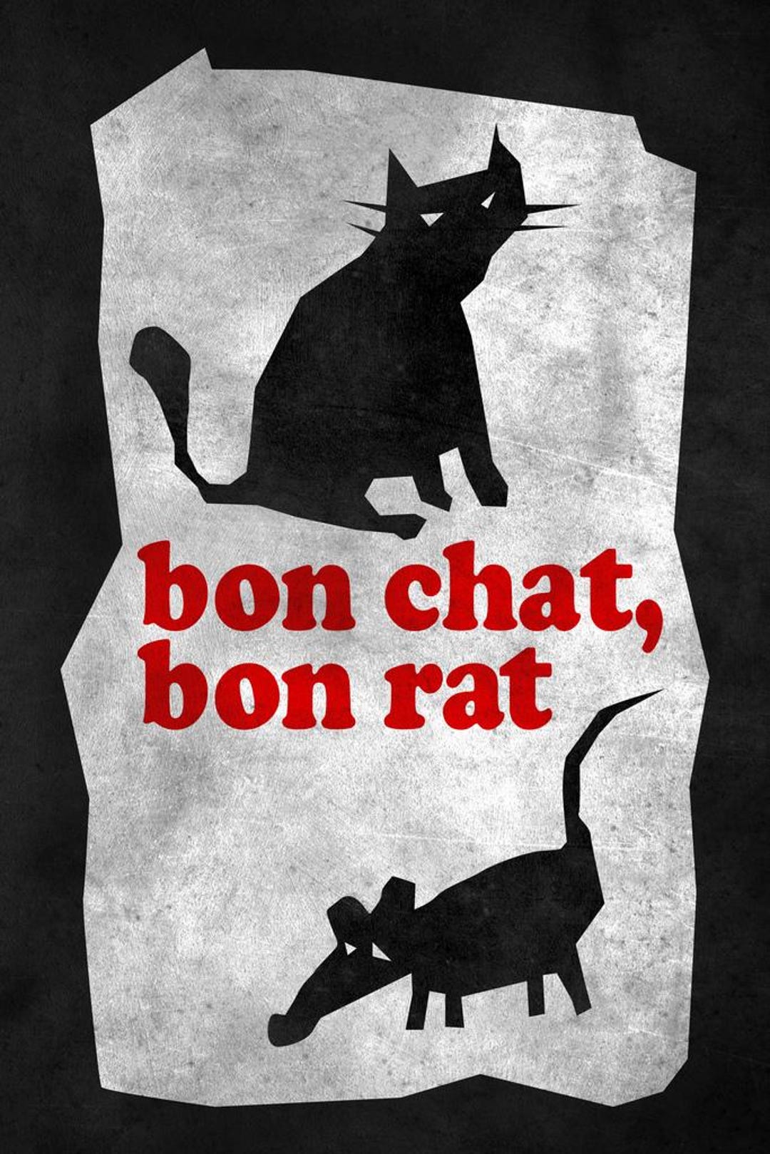 Bon Chat Bon Rat Art Print, Cool Cat and Rat Wall Decor (12x18) - Etsy
