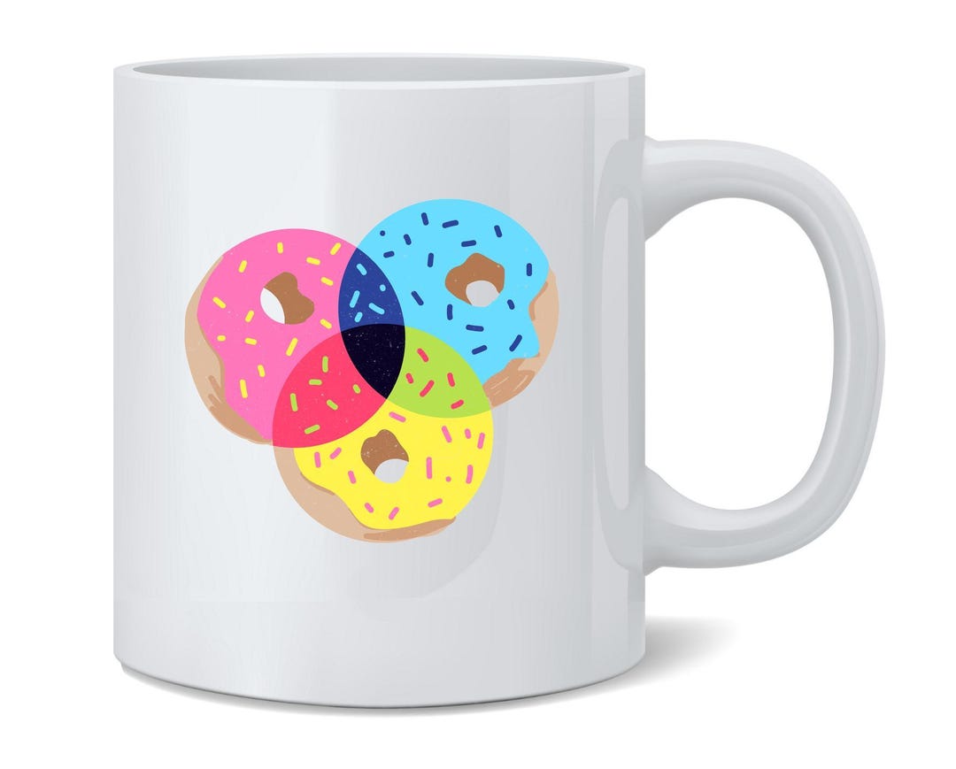 Donut CMYK Funny Graphic Designer Doughnut Ceramic Coffee Mug Tea Cup ...
