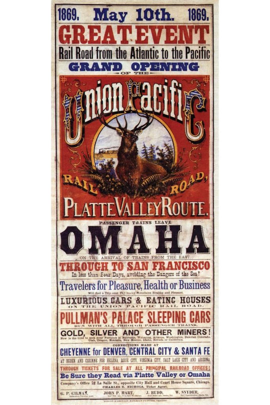 Union Pacific Platte Valley Route Omaha to San Francisco Railroad ...