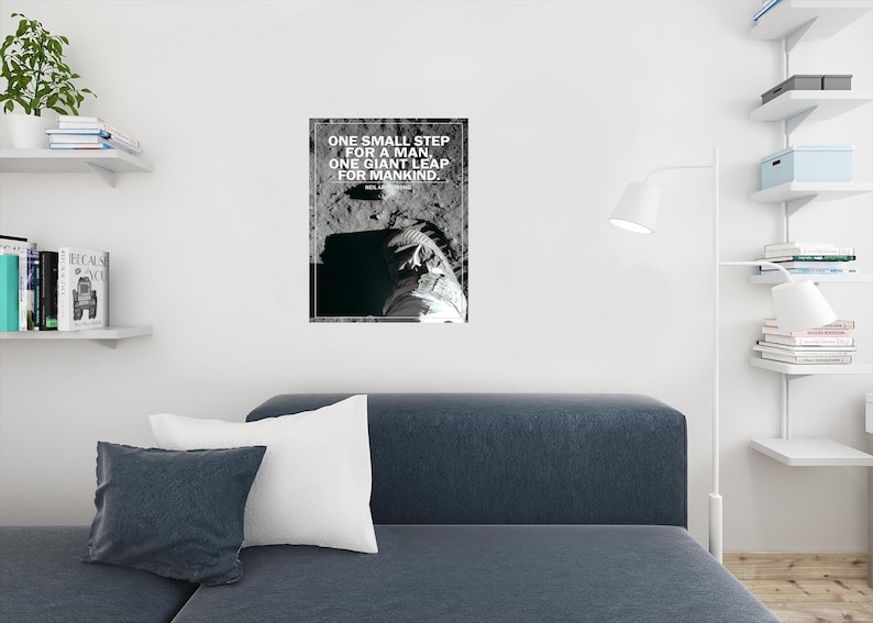 One Small Step for a Man Giant Leap for Mankind Neil Armstrong Poster ...