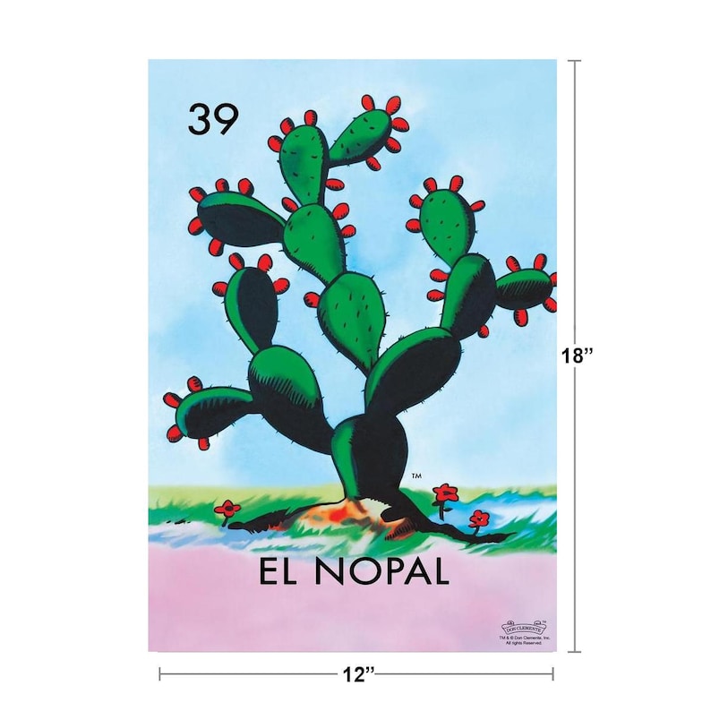 39 El Nopal Cactus Loteria Card Mexican Bingo Lottery Poster 12x18 - Etsy