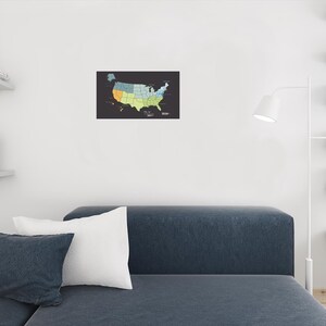 Color-coded USA Map Poster, Modern Classroom Art Print (18x12) - Etsy