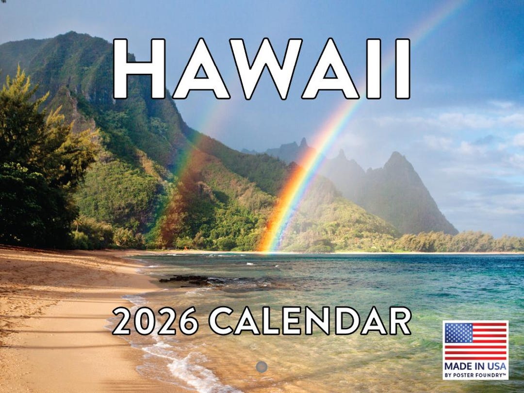 Hawaii 2026 Wall Calendar | Tropical Beach Scenes, Monthly Planner - Etsy