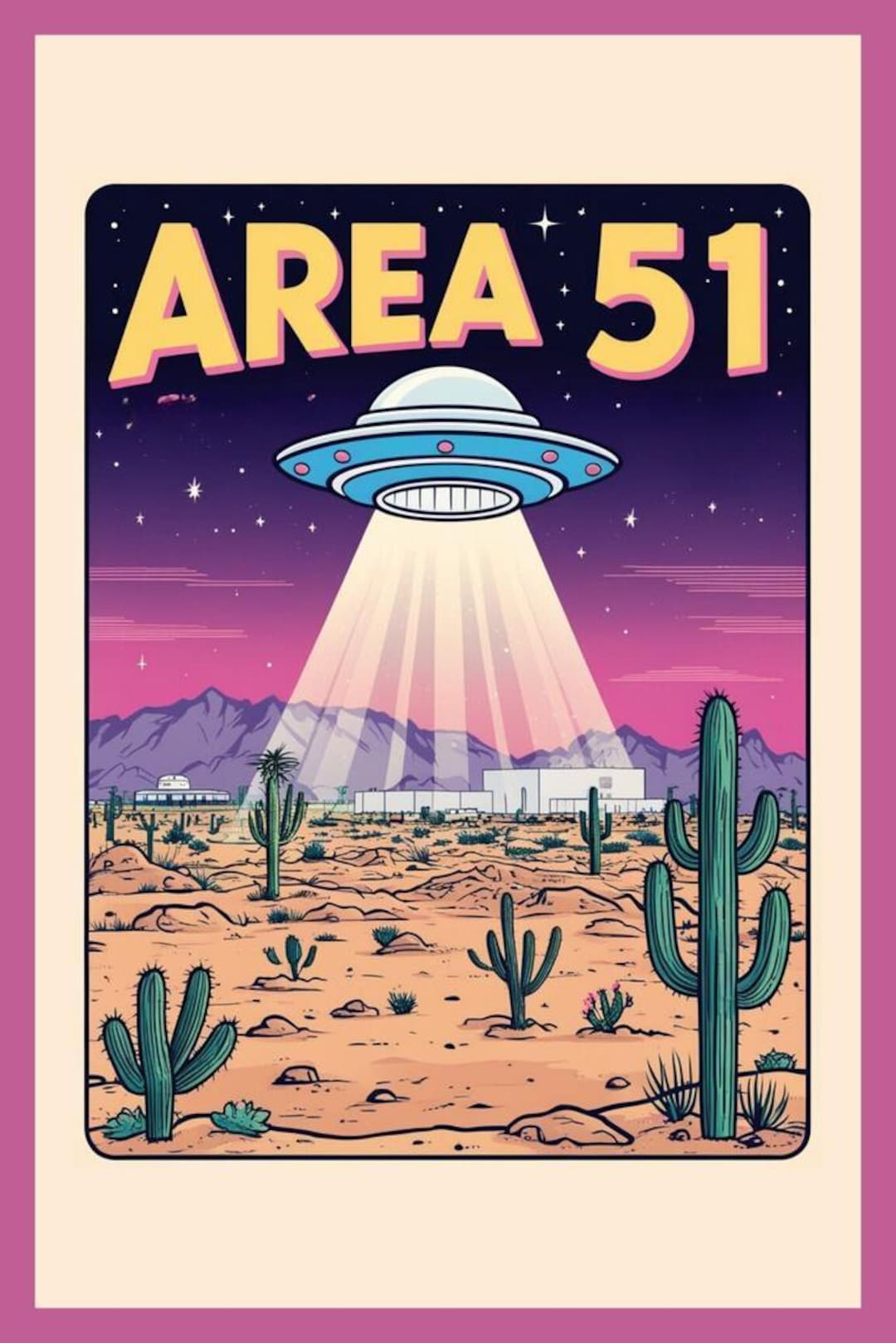 Area 51 UFO Poster, Nevada Desert Art Print (24x36) - Etsy
