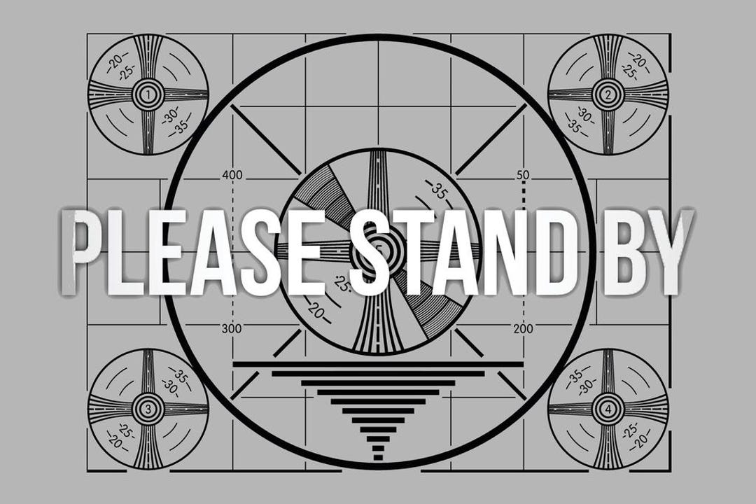 Please Stand by Test Pattern Classic Vintage TV Broadcast Signal Cool ...