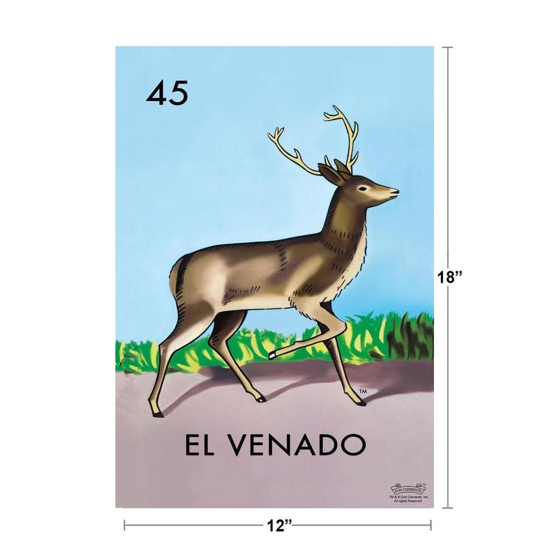 45 El Venado Deer Loteria Card Mexican Bingo Lottery Poster 12x18 - Etsy