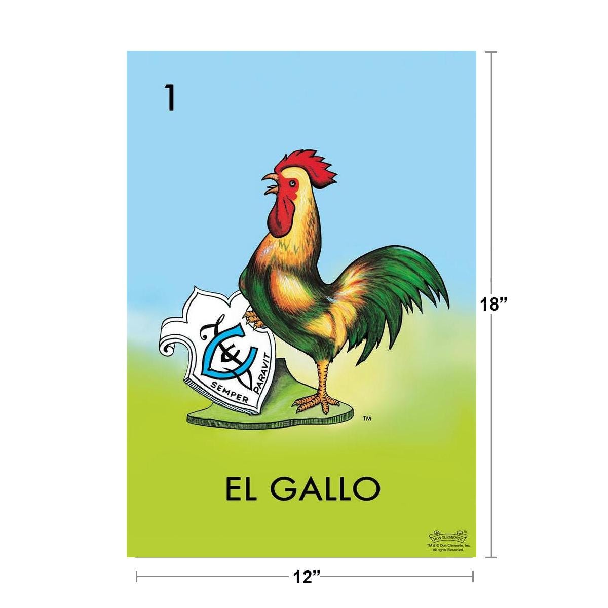 01 El Gallo Rooster Loteria Card Mexican Bingo Lottery Cool Wall Art ...