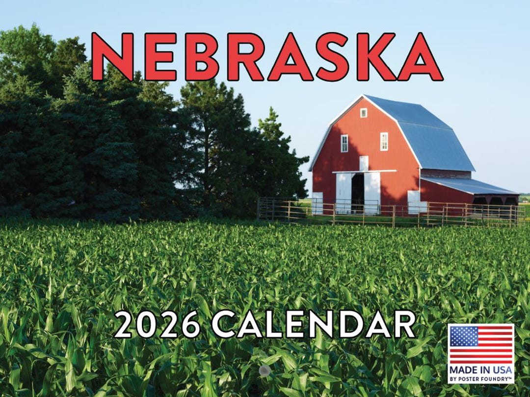 Nebraska Calendar 2026 Monthly Wall Calender 12 Month | American Made ...