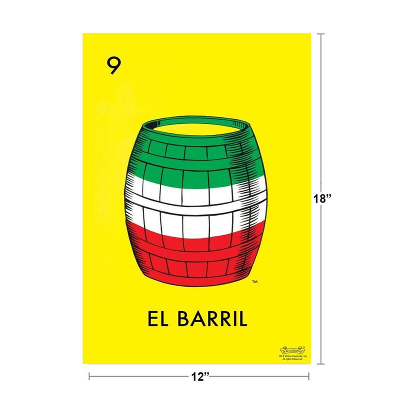 09 El Barril Barrel Loteria Card Mexican Bingo Lottery Cool Wall Art ...