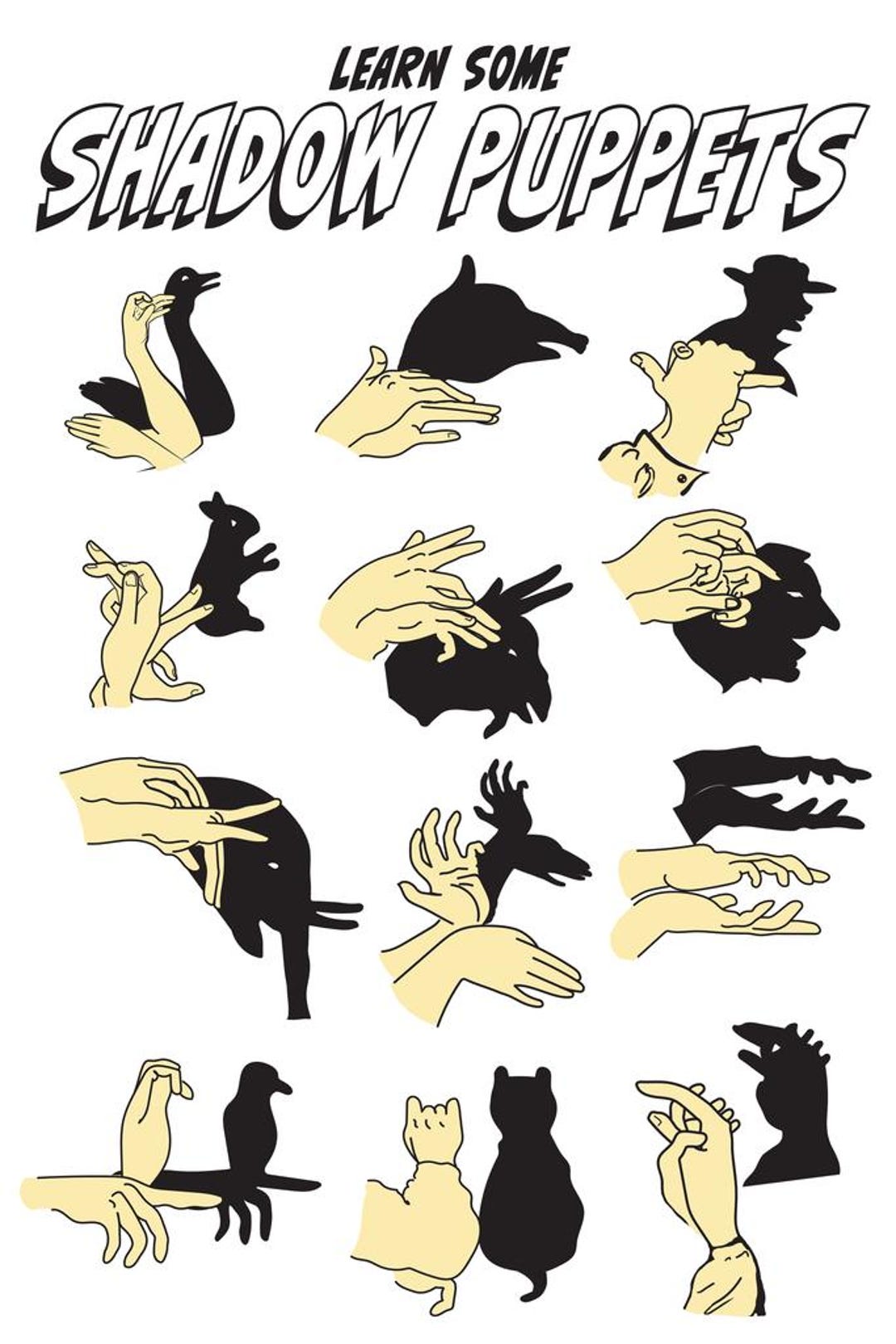 Shadow Puppets for Kids or Adults Family Activity Art Print Poster ...