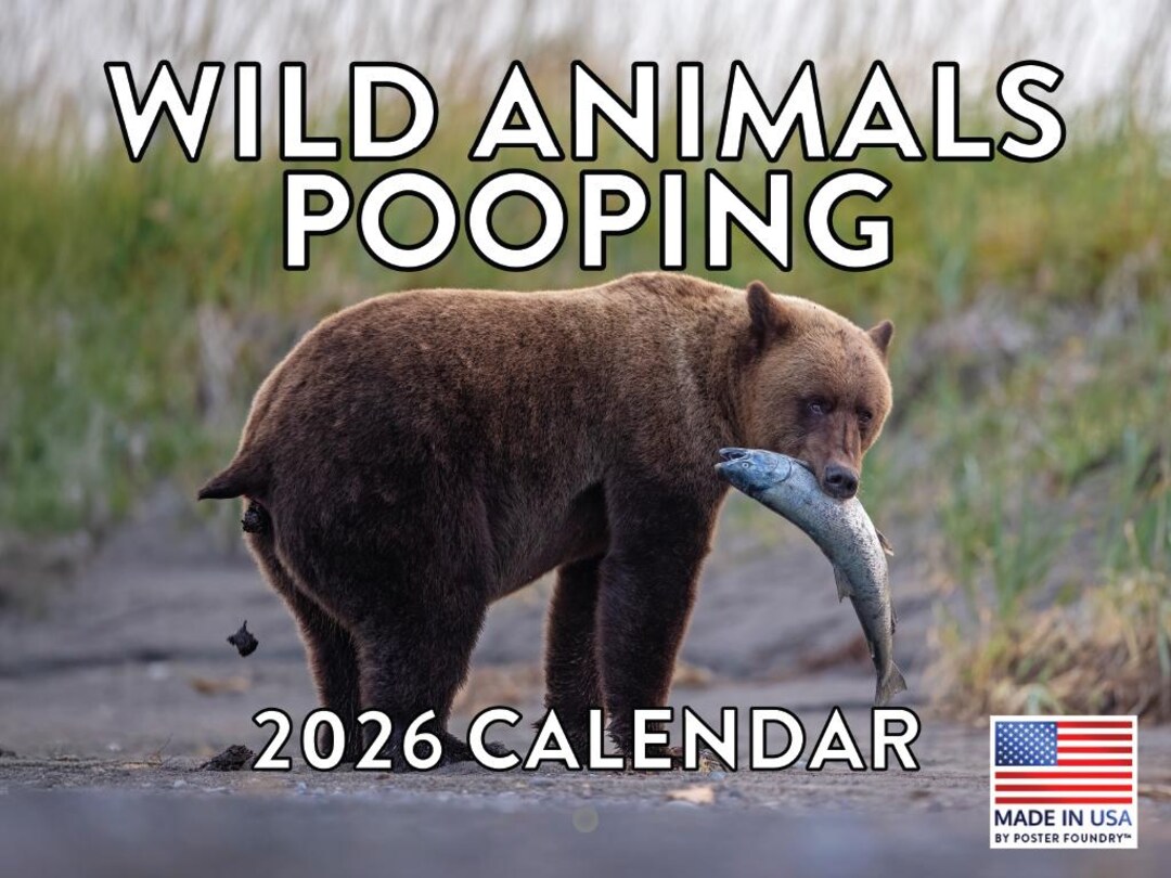 Wild Animals Pooping 2026 Wall Calendar | Goofy Gift for Guys - Etsy