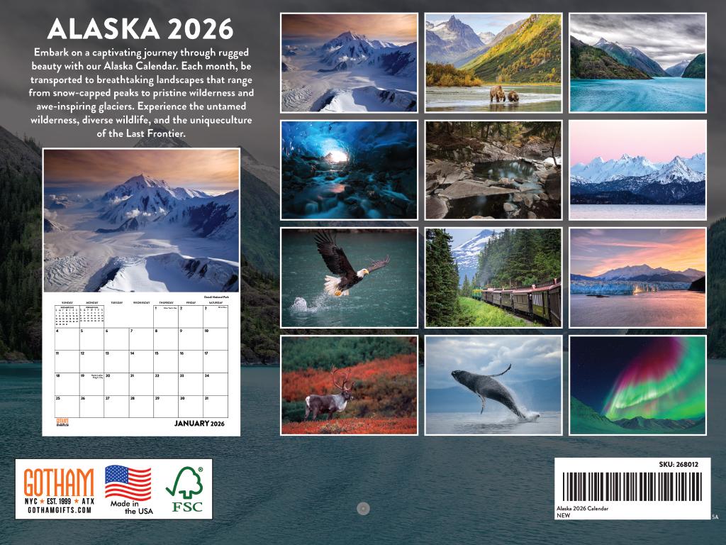 Alaska Calendar 2026 Alaskan Gifts Monthly Wall Calender 12 Month ...
