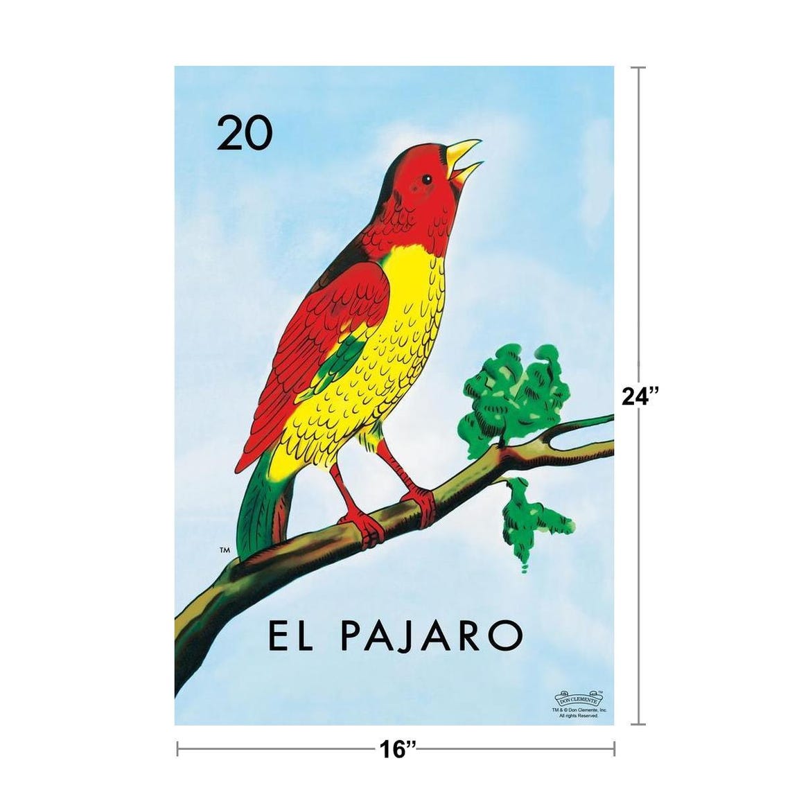 20 El Pajaro Bird Loteria Card Mexican Bingo Lottery Cool Wall Art ...