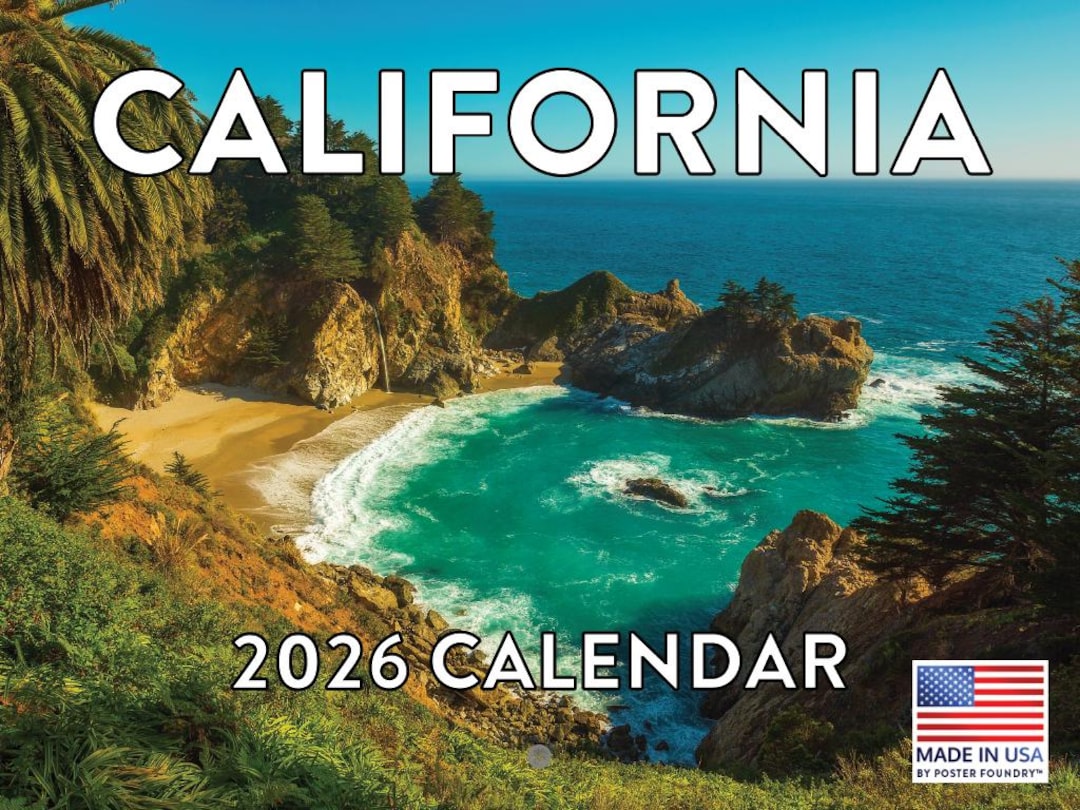 California Calendar 2026 Monthly Wall Calender 12 Month | American Made ...