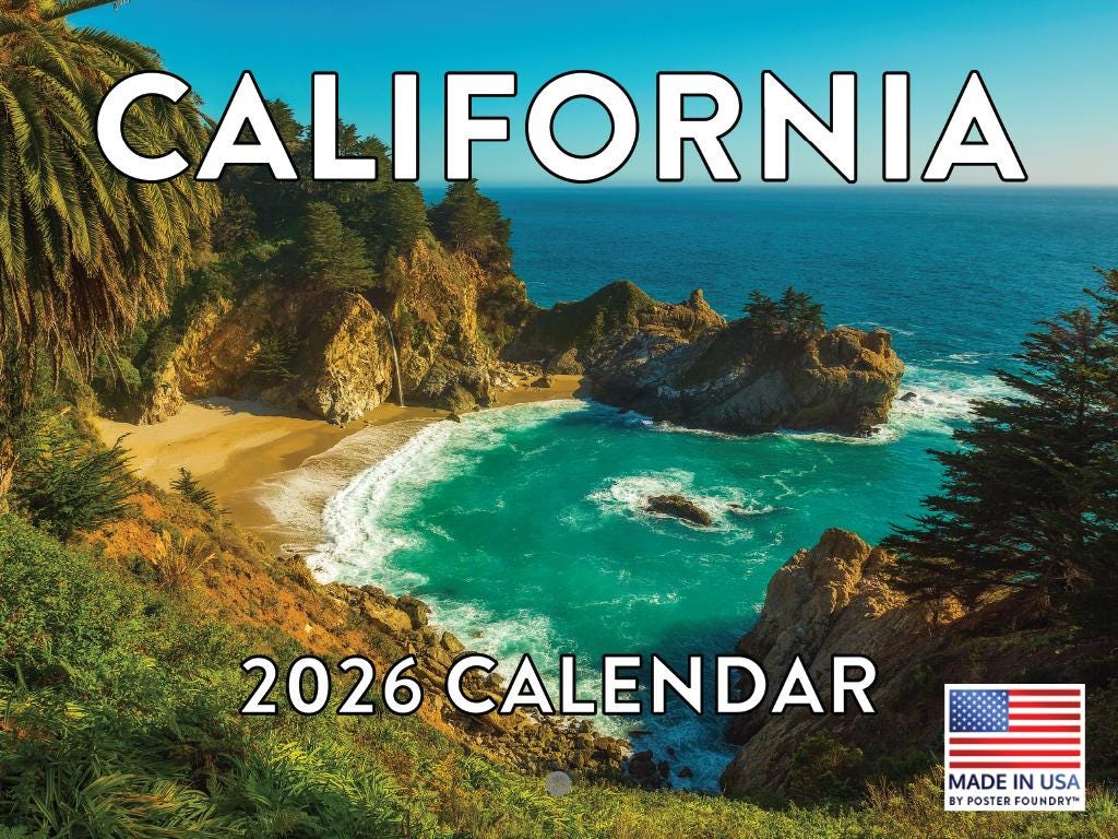 California Calendar 2026 Monthly Wall Calender 12 Month | American Made ...