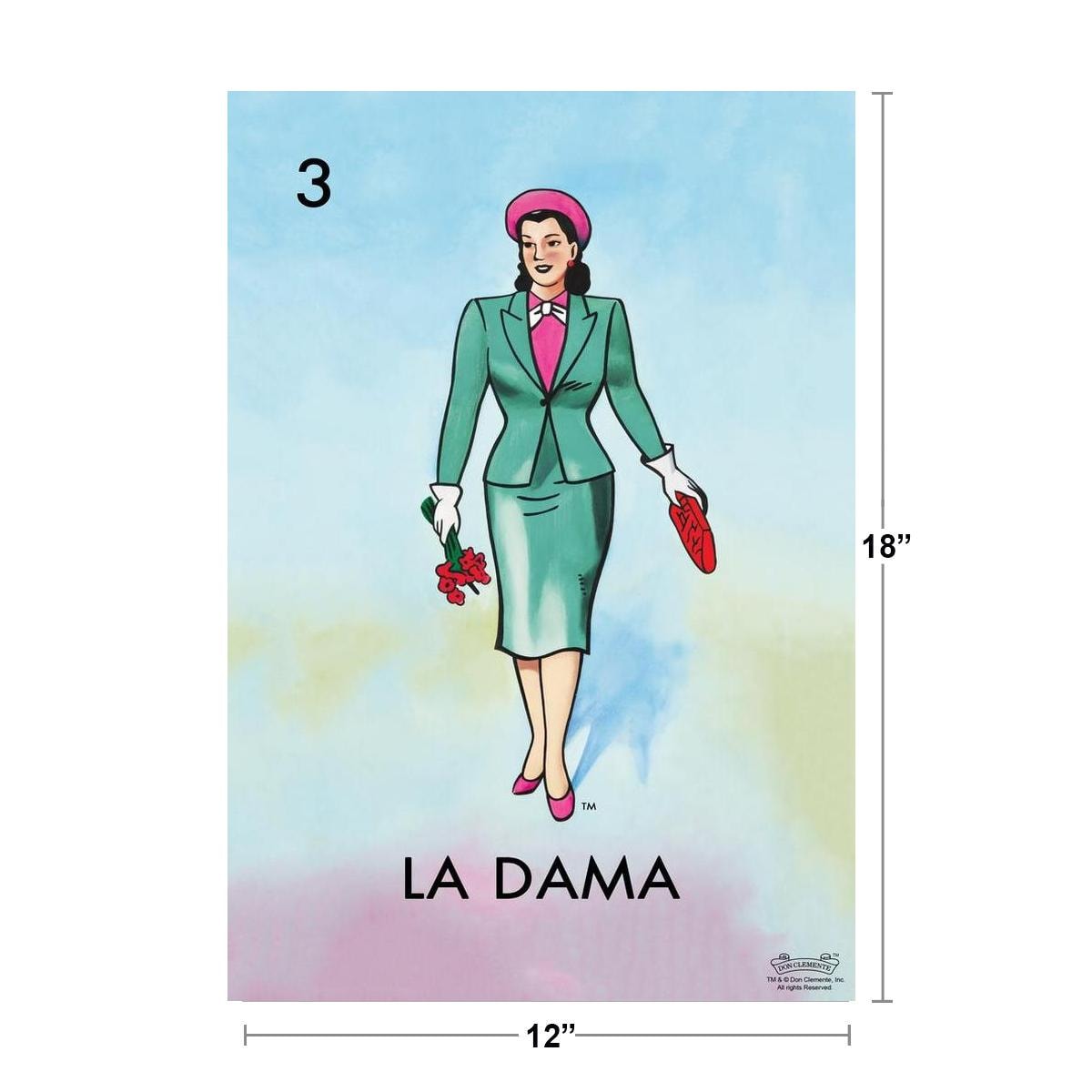 03 La Dama Woman Lady Loteria Card Poster 12x18 - Etsy
