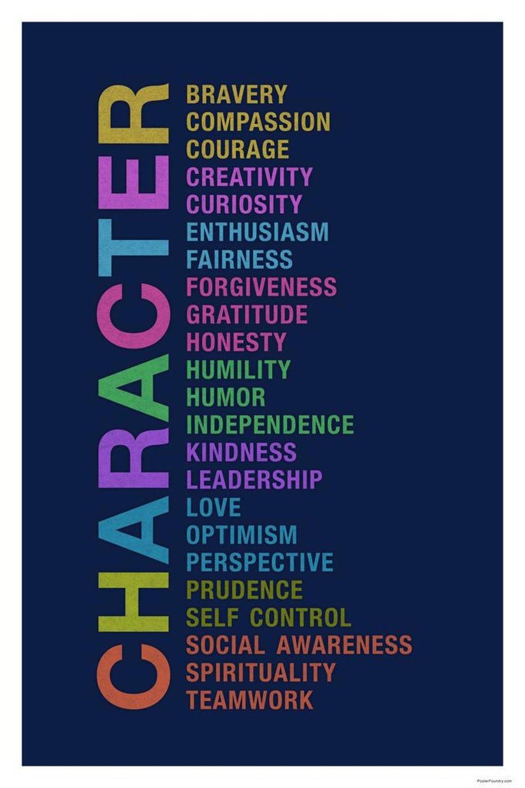 Character Trait Art Print: Bravery, Compassion, Courage - 16x24 Poster ...