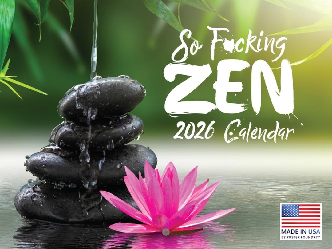 Zen Sweary Adult Calendar 2026 Monthly Wall Calender 12 Month ...