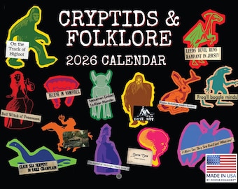 Cryptid Wall Calendar 2026 - Etsy