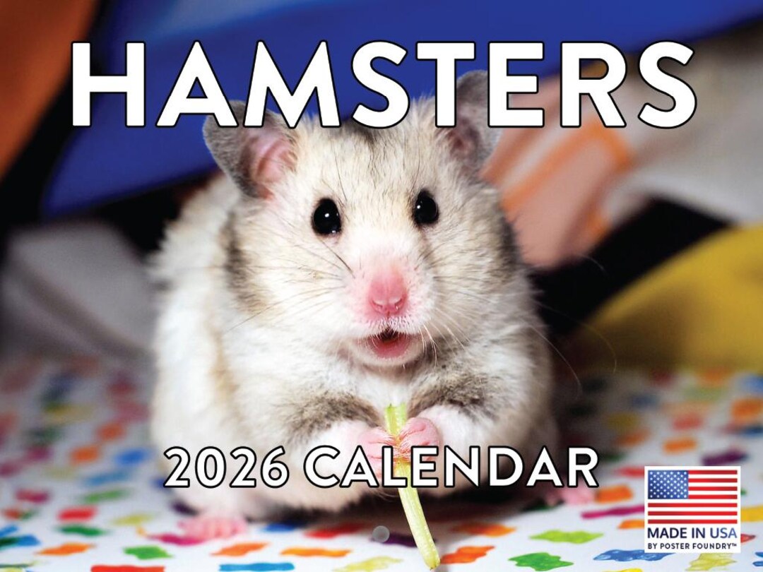 Hamster Calendar 2026 Monthly Wall Calender 12 Month | American Made in ...