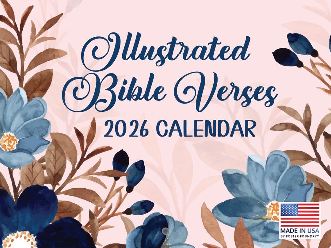 Illustrated Bible Verse Calendar 2026 Monthly Wall Calender 12 Month ...
